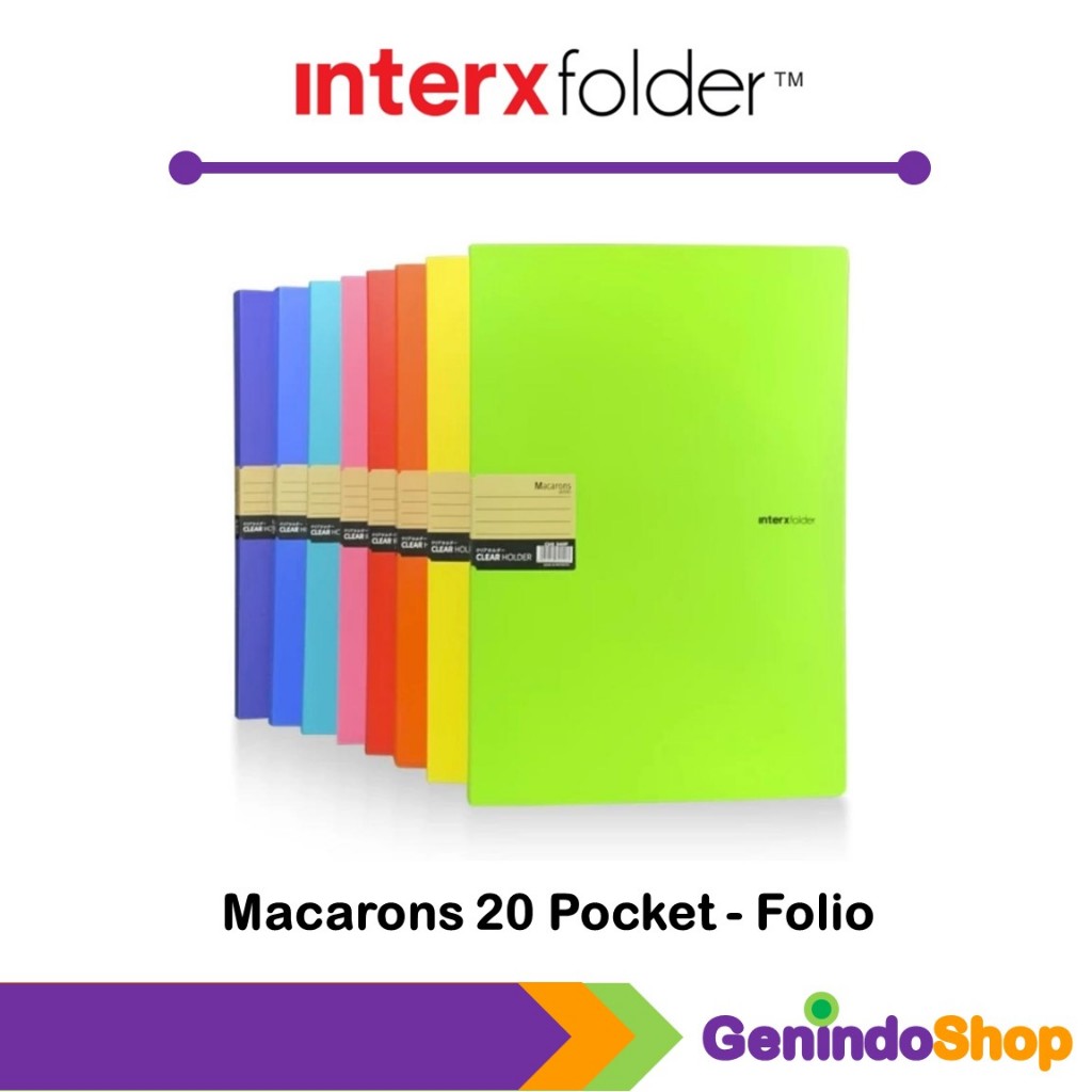 Jual Display Book F4 / Clear Holder Folio 20 Pocket Pastel Macarons ...