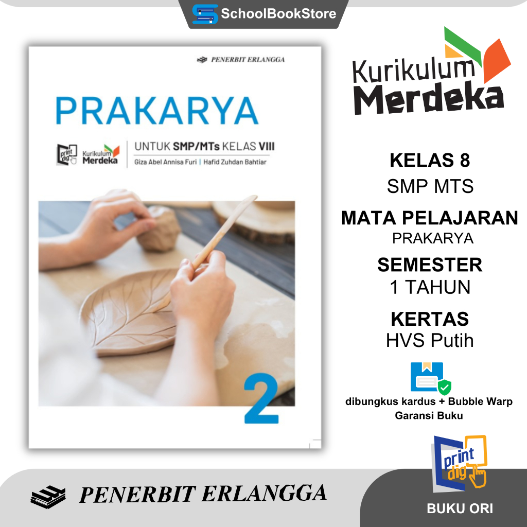 Jual Erlangga Buku Paket Prakarya Kelas 2 8 SMP MTS Kurikulum Merdeka | Shopee Indonesia