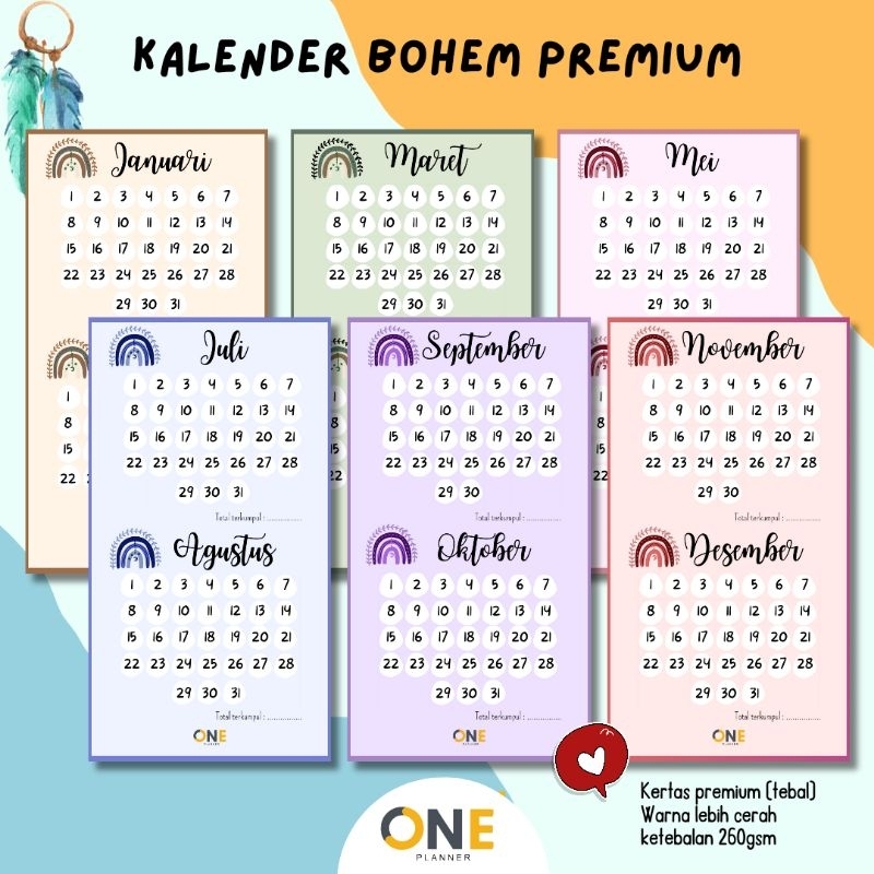 Jual KERTAS TABUNGAN KALENDER januari - desember | Shopee Indonesia