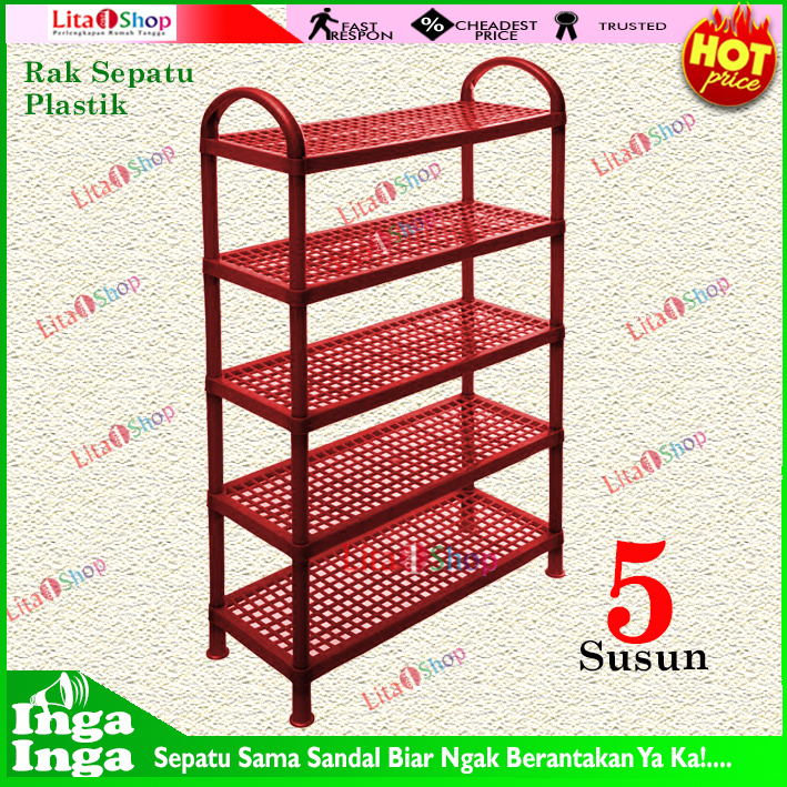 Jual Rak Sepatu Sendal Plastik 5 Susun Tingkat 5 | Shopee Indonesia