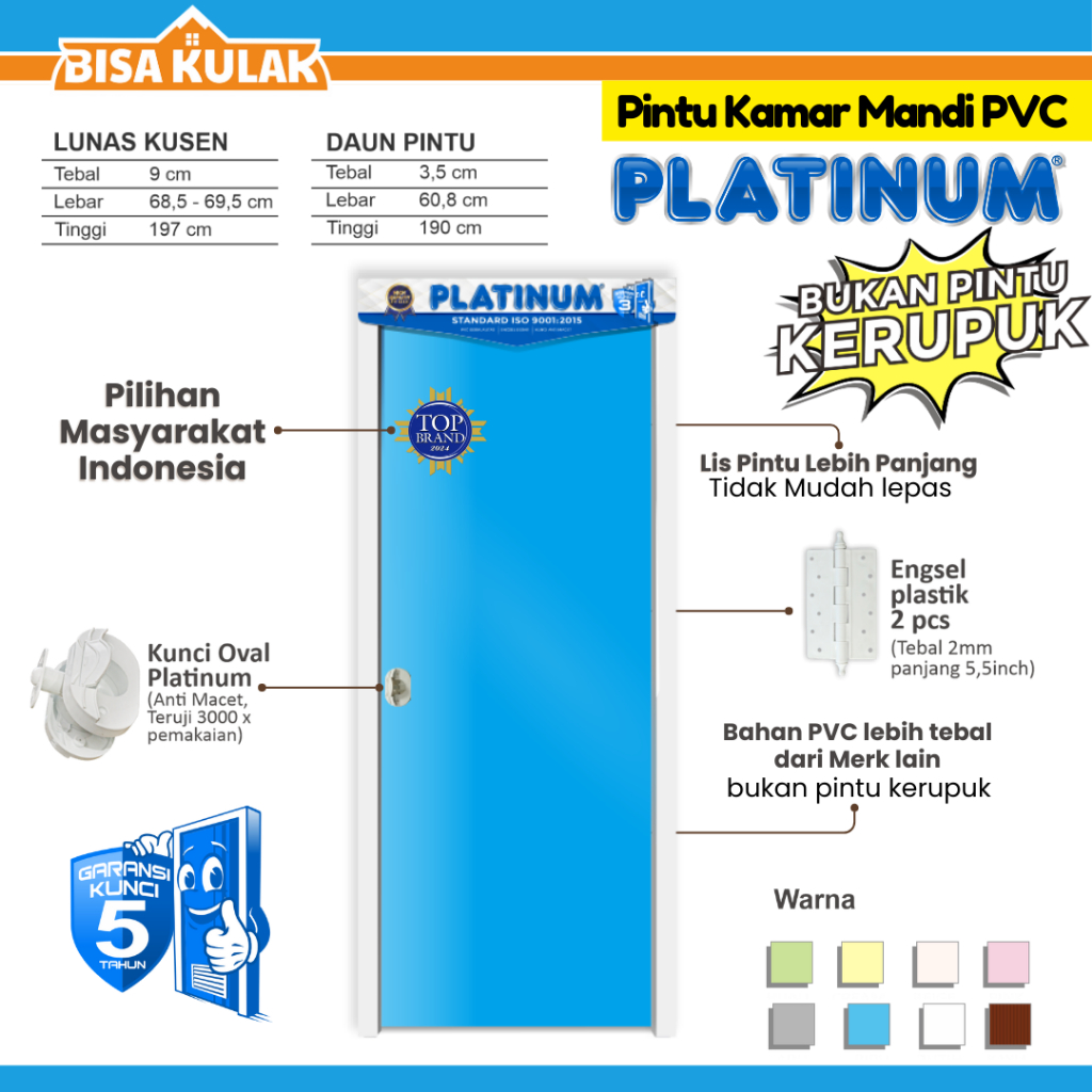Jual Pintu Kamar Mandi PVC / Pintu PVC - PLATINUM PVC Kuat Berkualitas ...