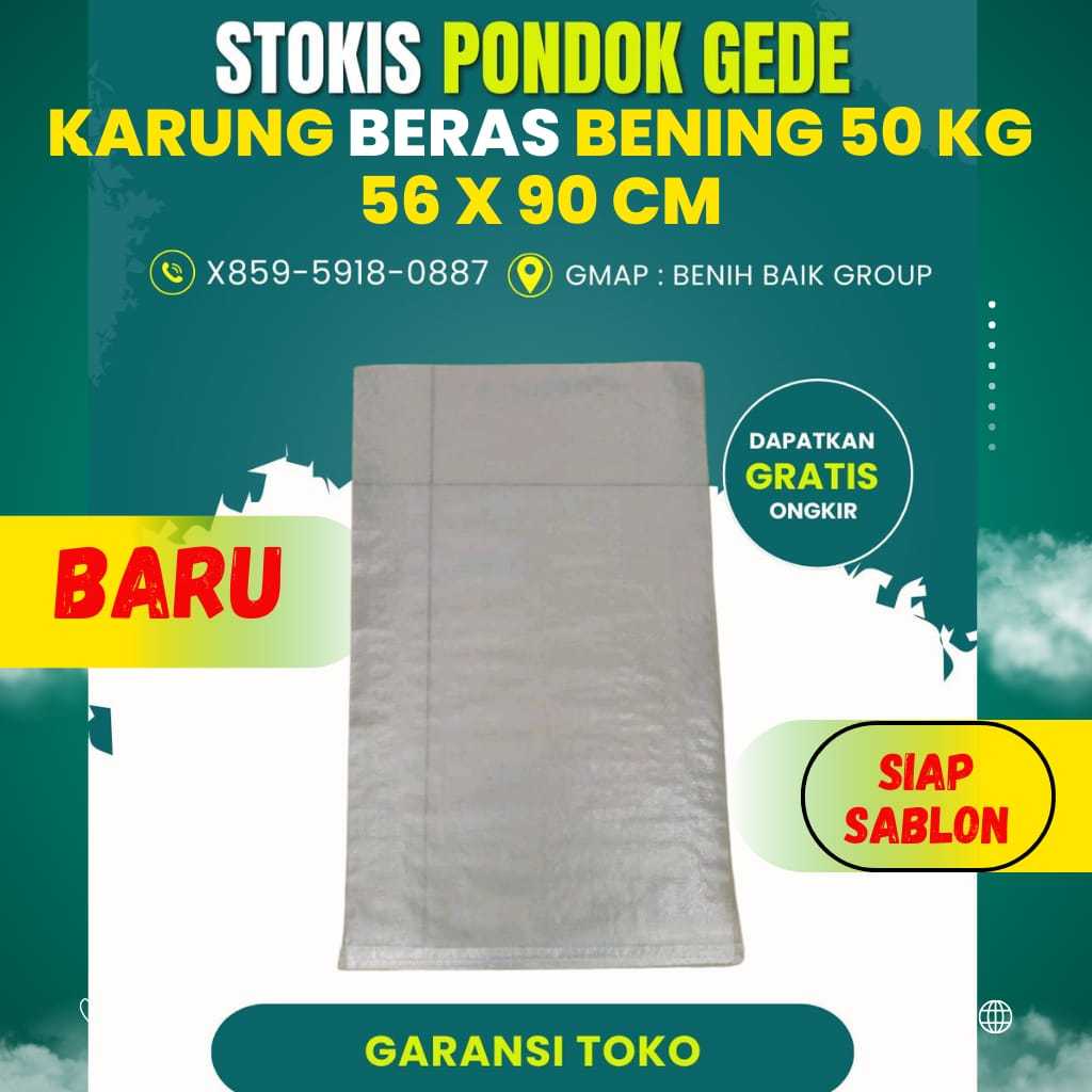 Jual Karung BERAS Transparan 56x90 Cm 50 kg Karung Beras Plastik Putih ...