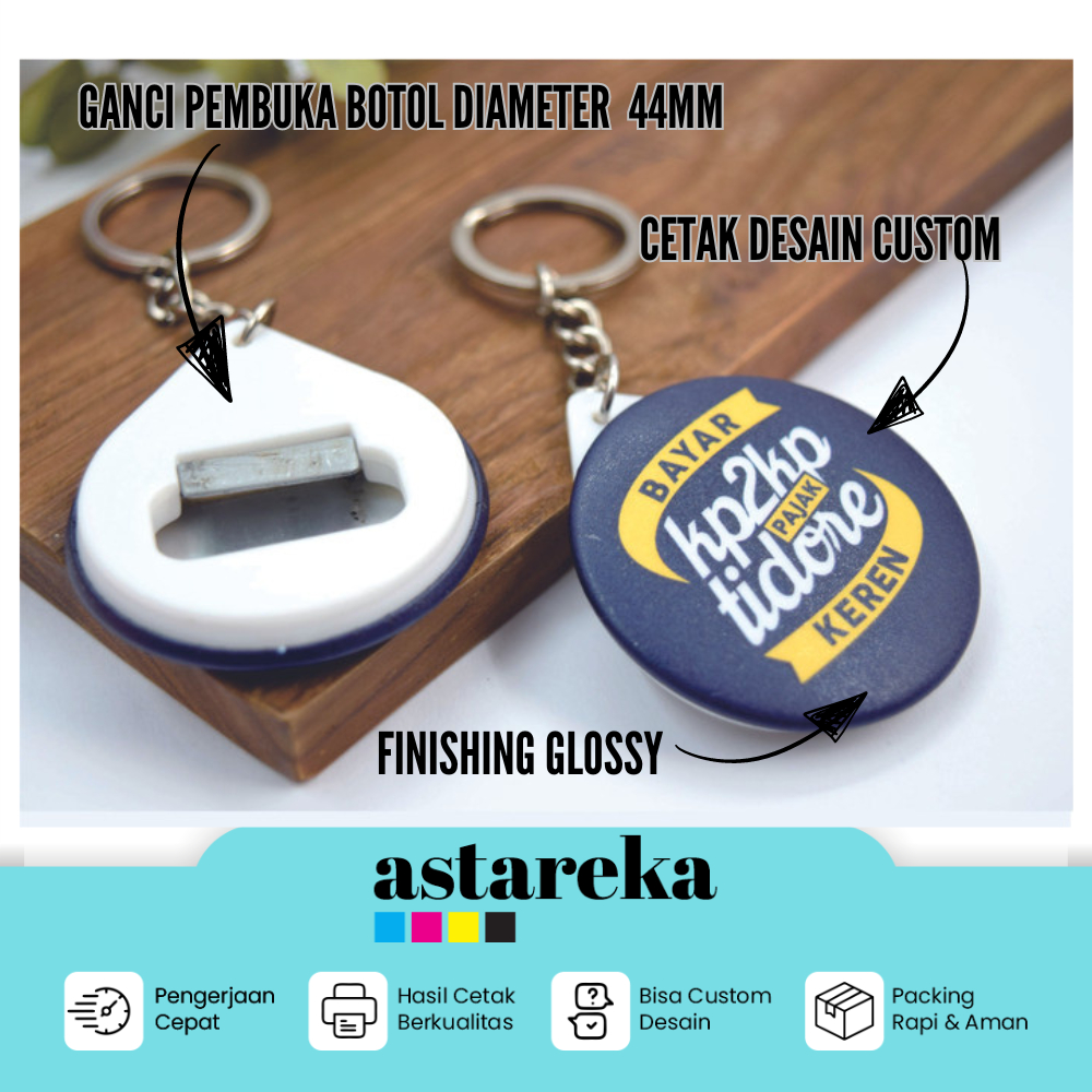 Jual GANTUNGAN KUNCI PEMBUKA BOTOL CUSTOM 44MM / TERLARIS CETAK PIN ...