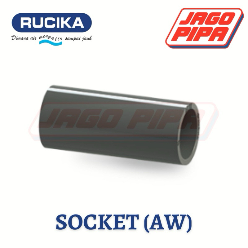 Jual Rucika Socket AW 1-1/2 Inch Sock Sok Fitting PVC 1 1/2" | Shopee ...