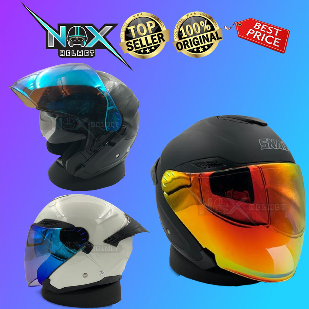 Jual Helm SNAIL D1 Spoiler Solid Polos Halfface (ongkir 2kg) | Shopee ...