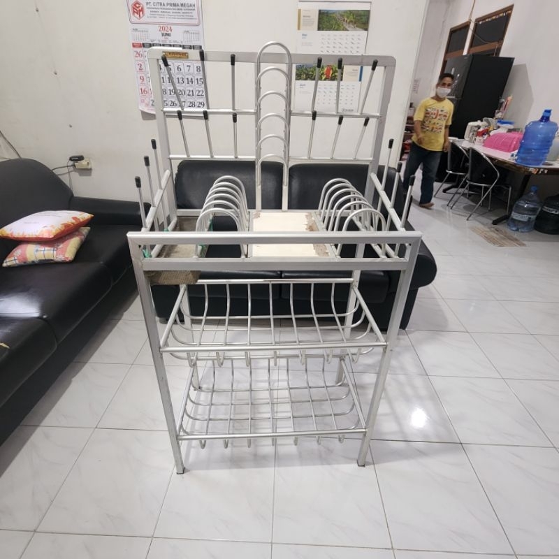 Jual Rak Besar Tinggi Alumunium tempat simpan Alat Makan Minum Piring ...