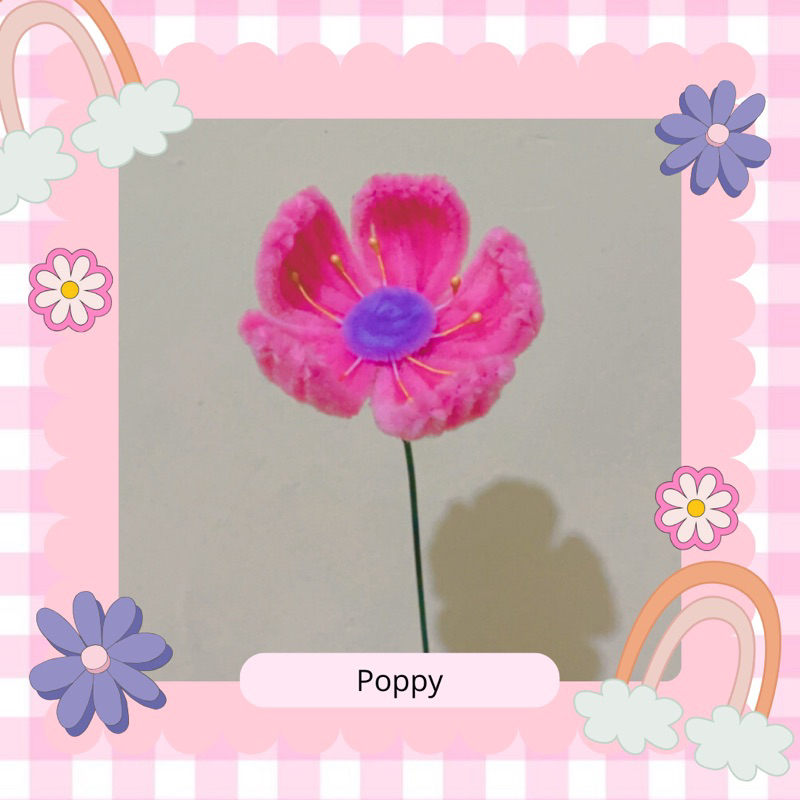 Jual POPPY Bunga Kawat Bulu Satuan / Bunga Kawat Bulu 1 Tangkai / Bunga ...