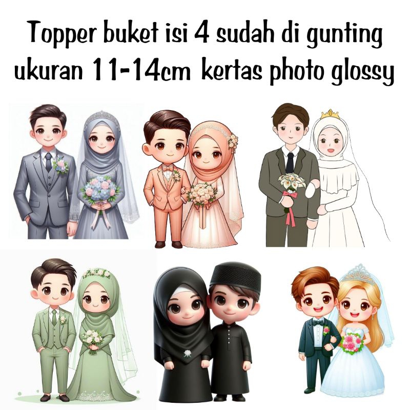 Jual Topper buket wedding pernikahan isi 4 | Shopee Indonesia