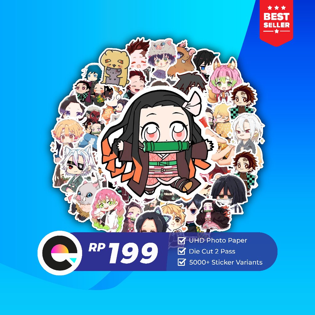 Jual Stiker Sticker Anime Demon Slayer Chibi #1 | Stiker Aesthetic ...