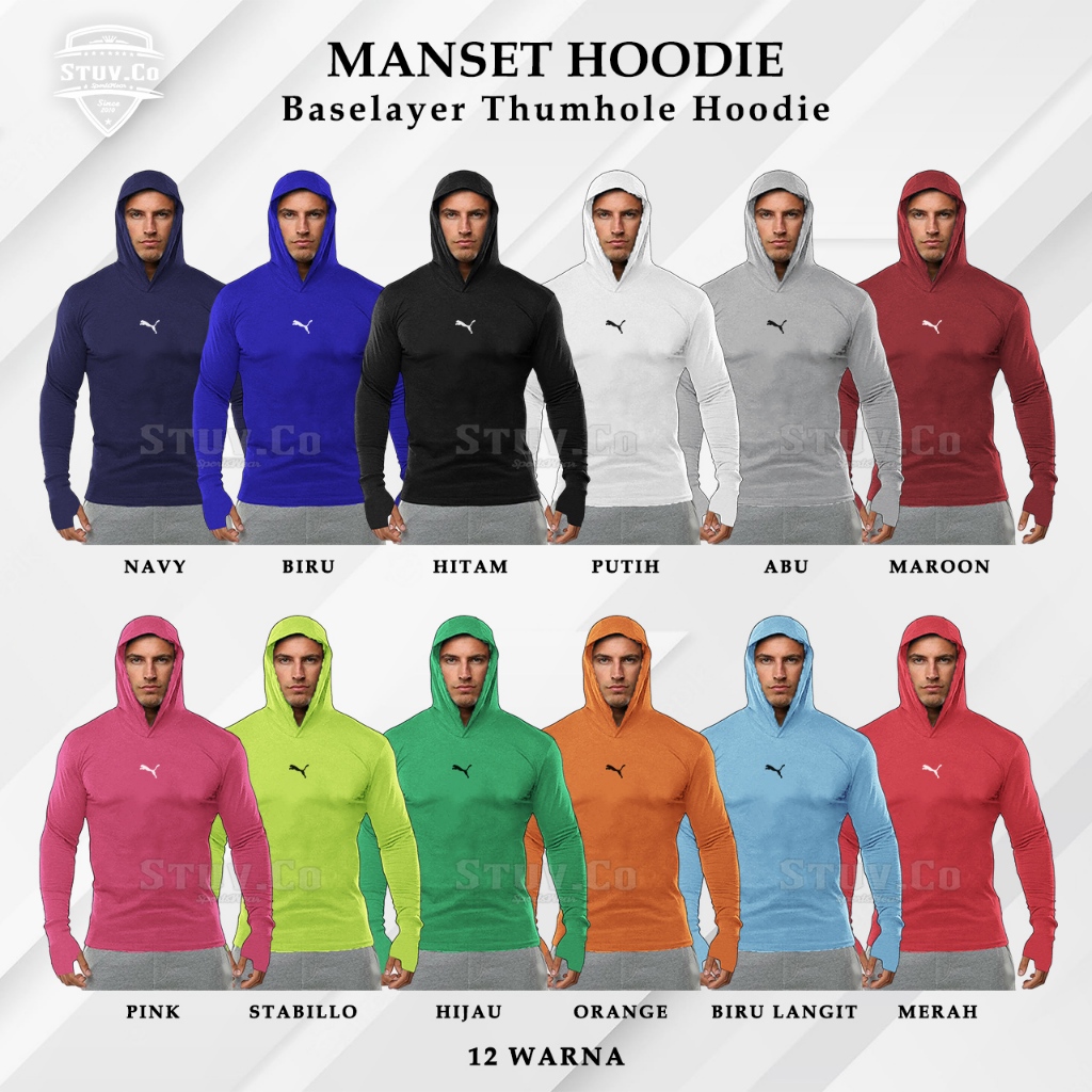 Jual [COD] MANSET PRIA BASELAYER THUMBHOLE HOODIE LENGAN PANJANG ...