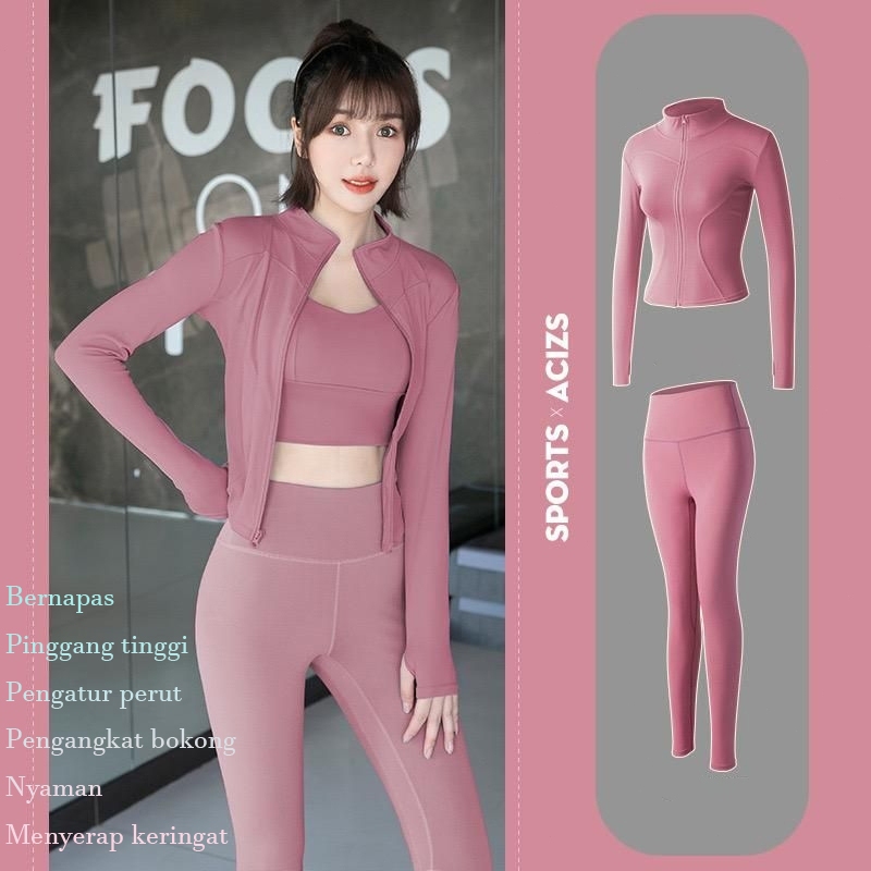 Jual Setelan jaket olahraga wanita/set pakaian zumba/ setelan olahraga wanita (MTWT-MT) | Shopee ...