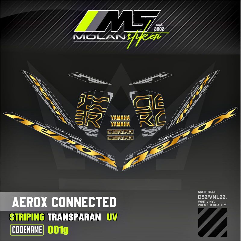 Jual Decal Sticker Striping Variasi Transparan Uv Aerox 155 Connected ...