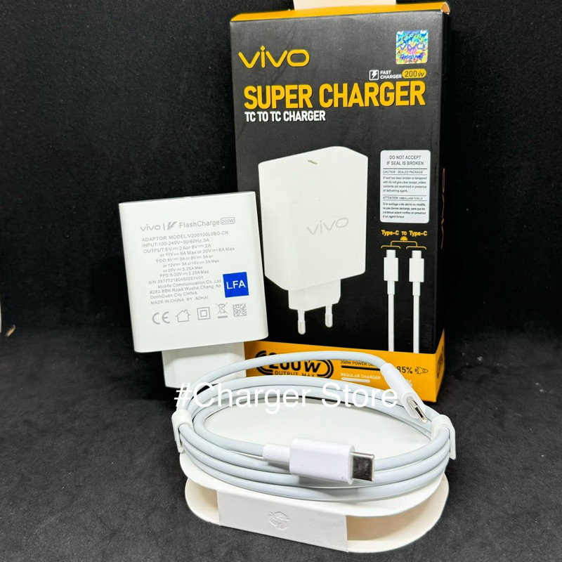 Jual Charger Vivo 200W USB C SUPER FAST CHARGING ORIGINAL 100% Real ...