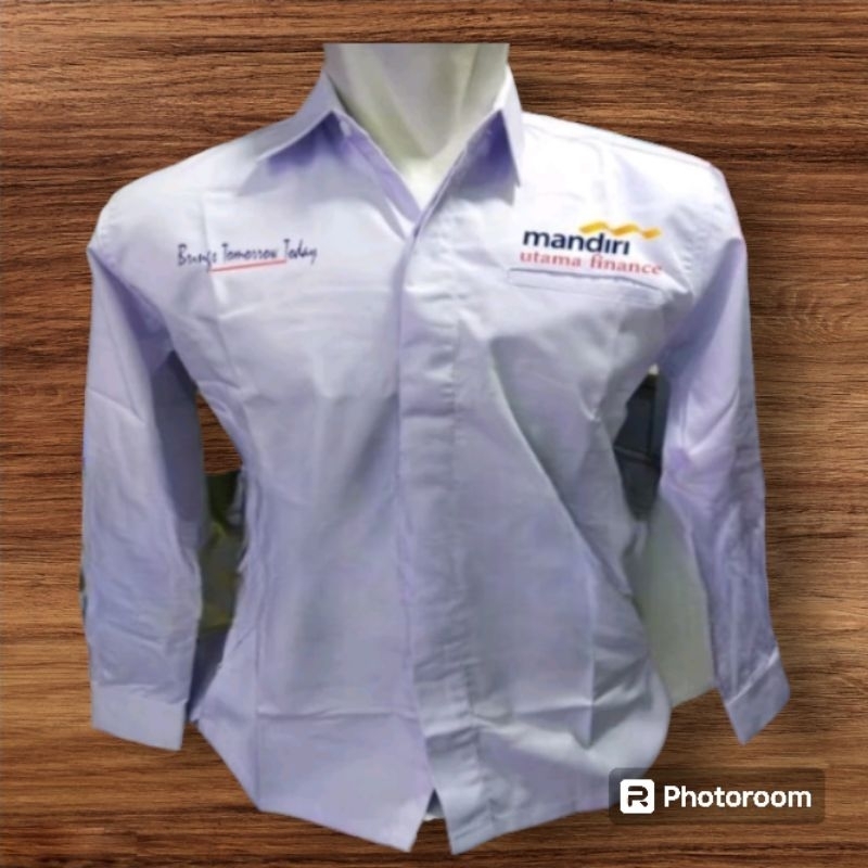 Jual Kemeja BANK MANDIRI Seragam Mandiri Utama Finance Putih Lengan ...