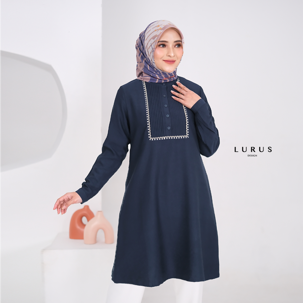 Jual LURUS TUNIK POLOS KATUN LINEN CRINKLE BORDIR OPNAISEL | Shopee ...