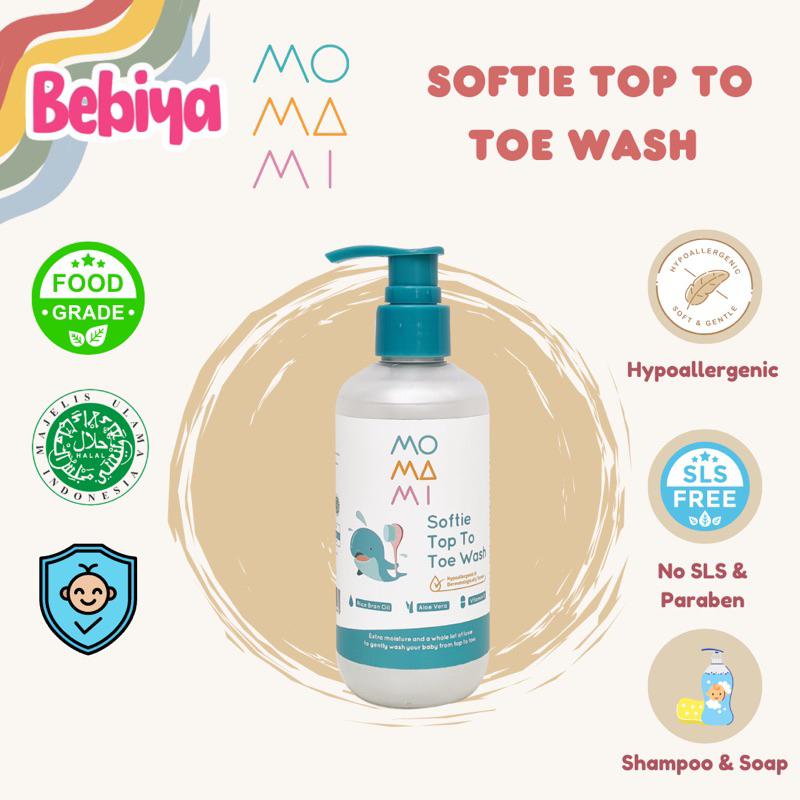 Jual Momami Softie Top To Toe Wash 235 ml Sabun dan Shampoo Mandi Bayi ...
