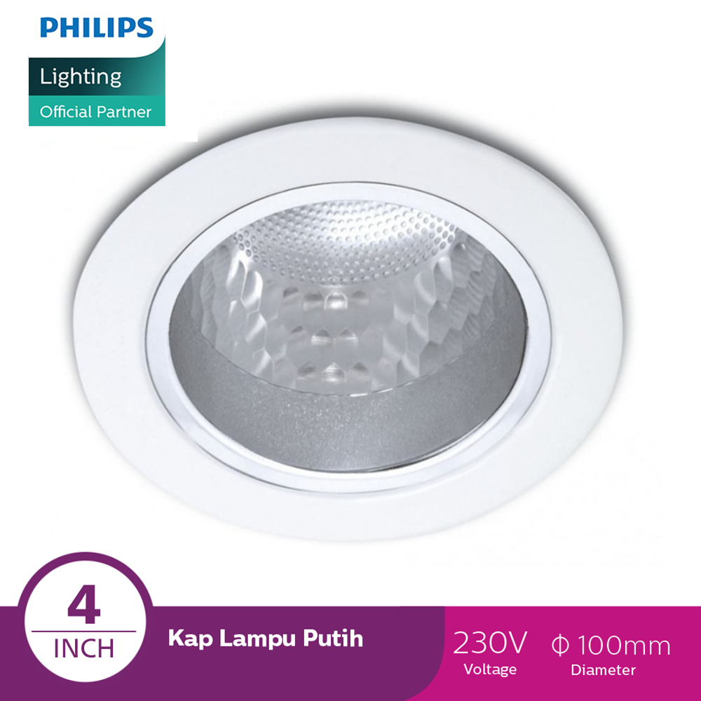 Jual Philips Rumah Lampu Kap Downlight 66664 Recessed White 1x18W 230V ...