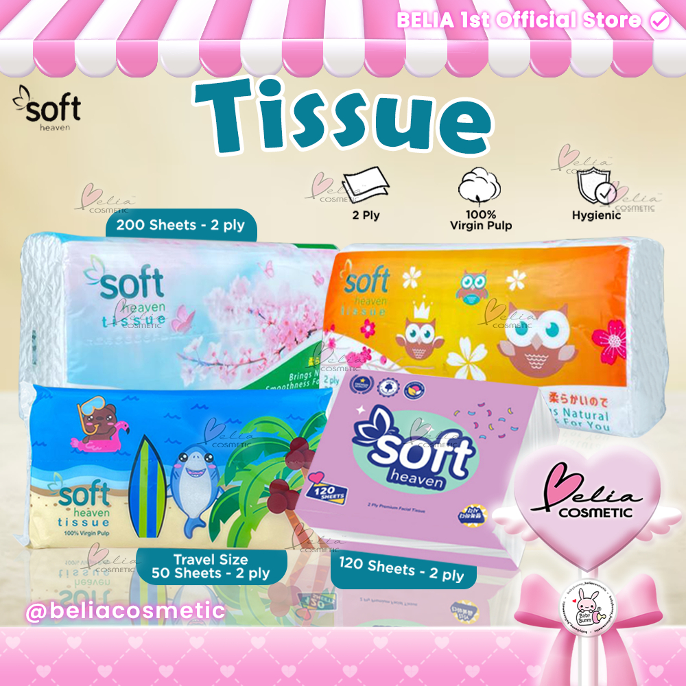 Jual BELIA SOFT Heaven Tissue | 200 Sheets - 2 ply | Tisu wajah | tisu ...