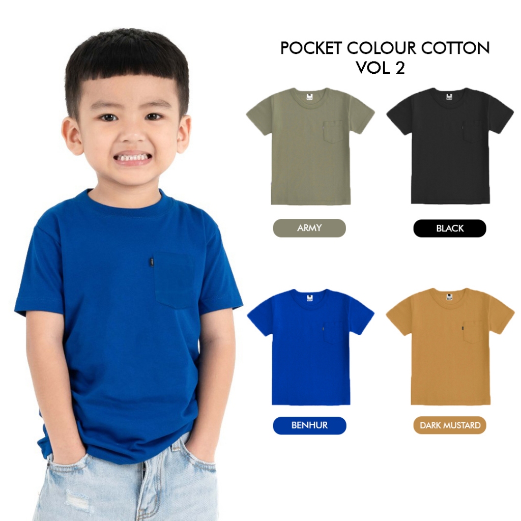 Jual Otsky Kaos Anak Pocket Cotton Combed 30s Vol 2 | Shopee Indonesia