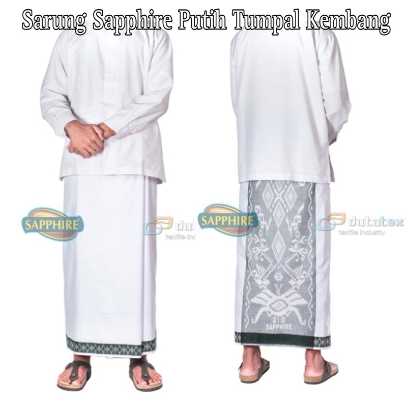 Jual Sarung dewasa SAPPHIRE putih/ sarung murah/sarung lebaran / Sarung ...