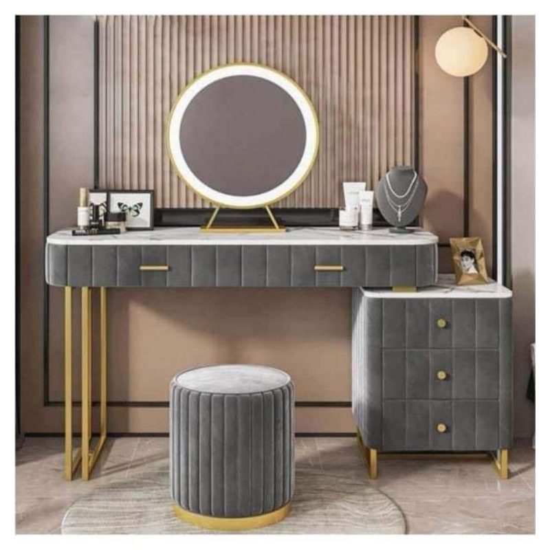 Jual Meja rias minimalis terbaru mewah kaki besi cermin led touchscreen ...