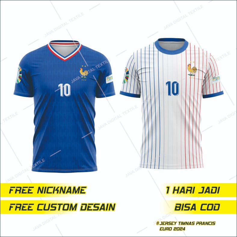 Jual JERSEY BAJU TIMNAS FRANCE TERBARU EURO 2024 FULL PRINTING FREE ...