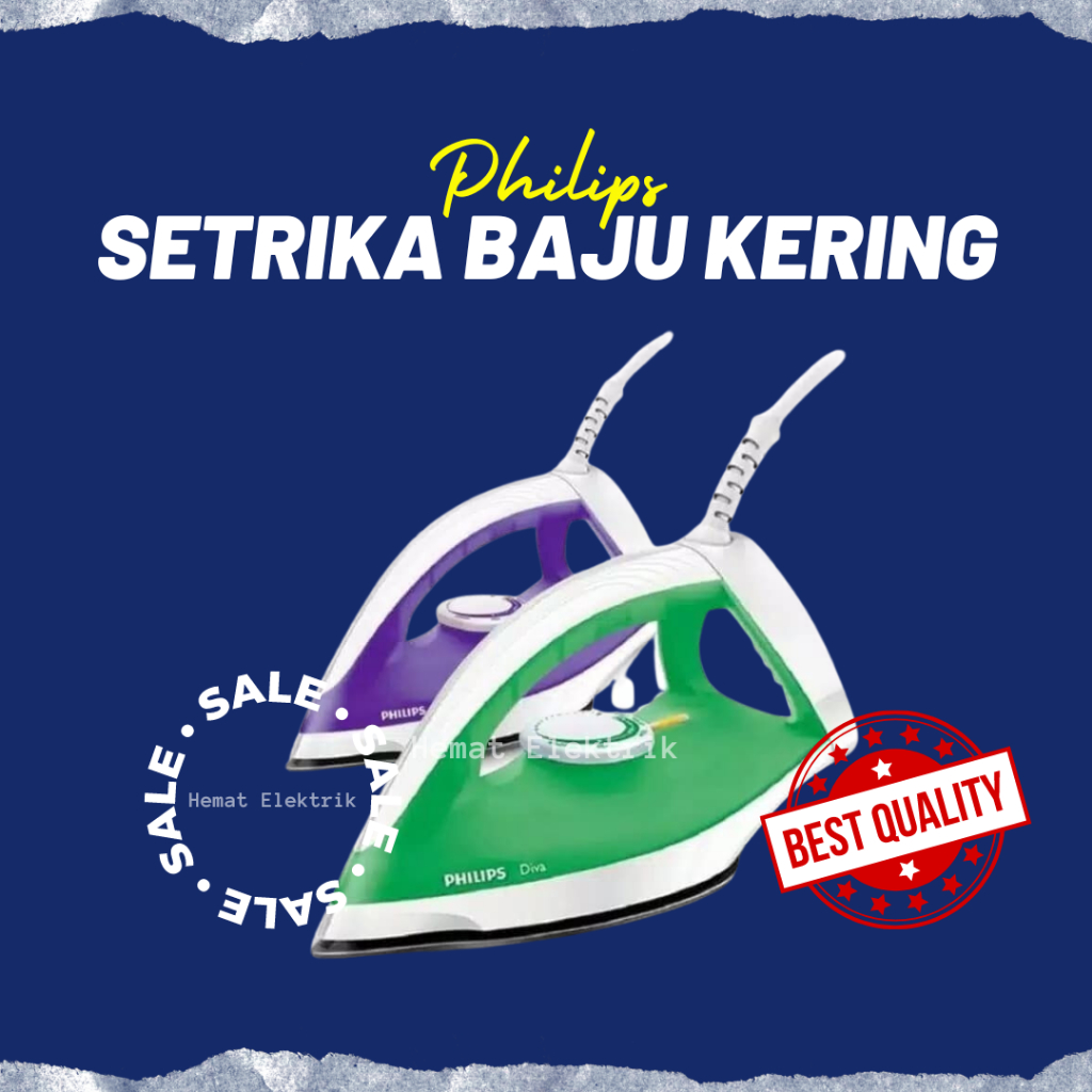 Jual Setrika Philips Dry Iron Seterika Anti Lengket Original Gosokan Baju Kering GC 122 | Shopee ...