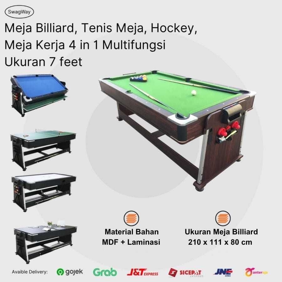 Jual COD Meja Billiard 4 in 1 Multifungsi 7 feet Meja Biliard Pingpong ...