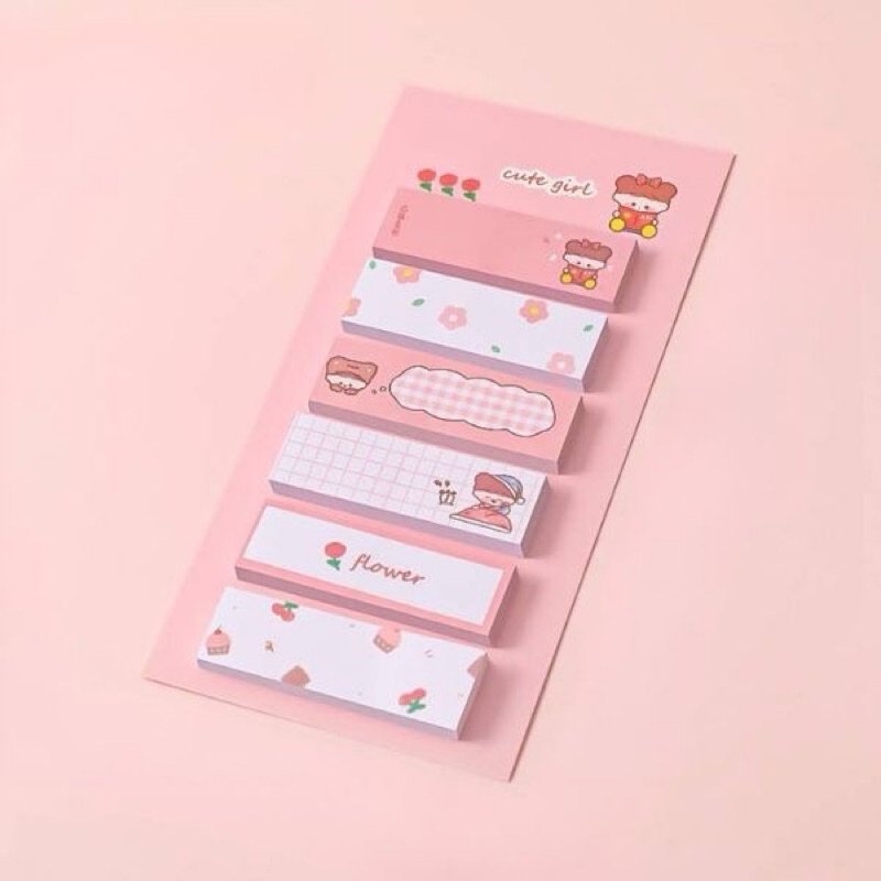 Jual Sticky Notes Lucu 6in1 | Tempelan kertas Catatan 120Lembar | Notes ...