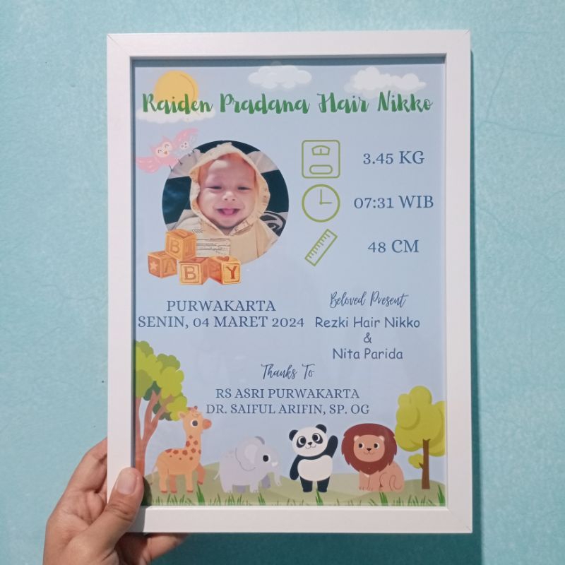 Jual Cetak photo newborn potrait | Biodata baby newborn | Bingkai foto ...