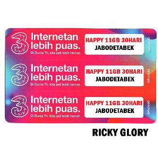 Jual VOUCHER TRI DATA HAPPY 11GB 30HARI JABODETABEK | Shopee Indonesia