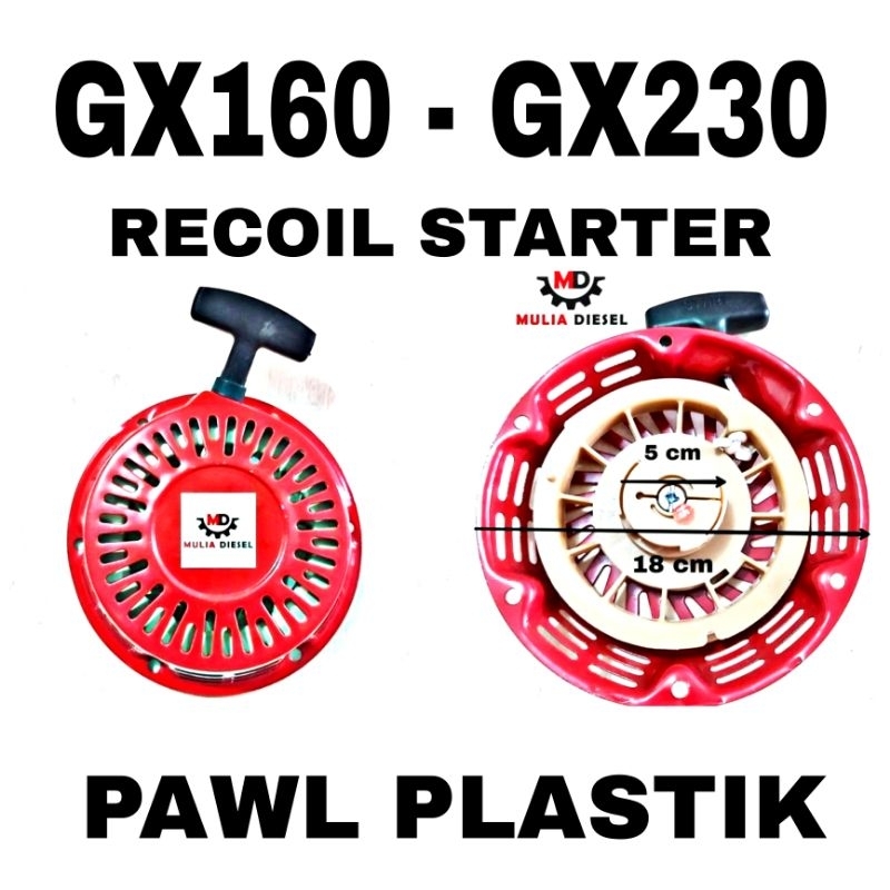Jual Recoil Tarikan Engkol Starter Mesin Penggerak Generator Genset GX160 GX 200 GX 220 PLASTIK ...