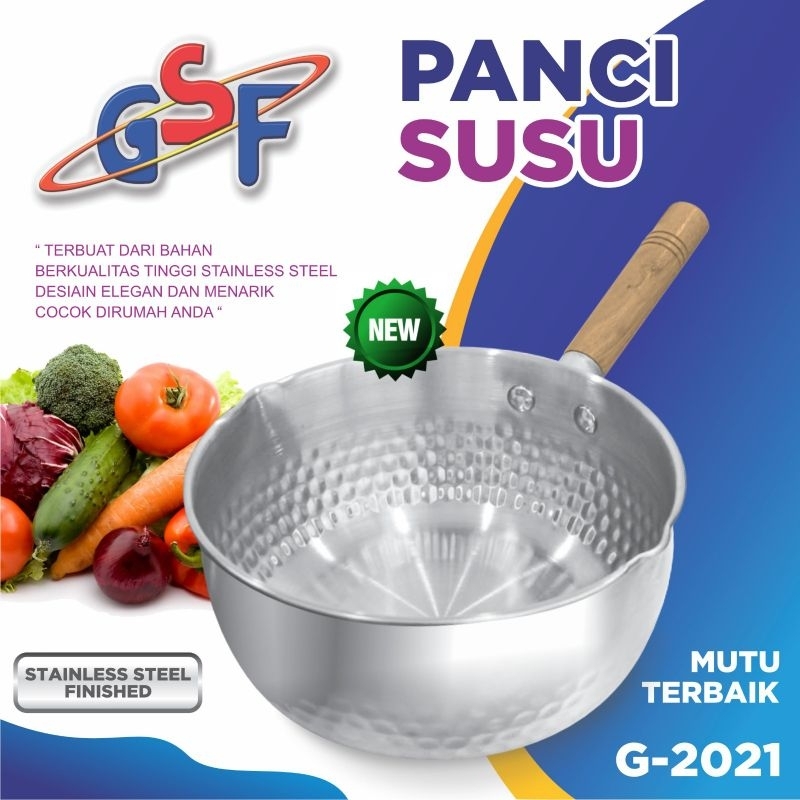 Jual GSF - Panci Susu Tebal Aluminium Gagang Kayu 21cm /Panci Susu GSF ...