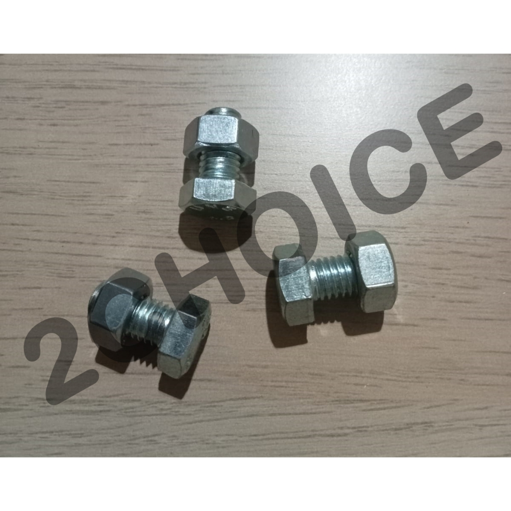 Jual Baut Mur Putih M8x15 baut besi rak plat siku lubang mur baut galvanis | Shopee Indonesia