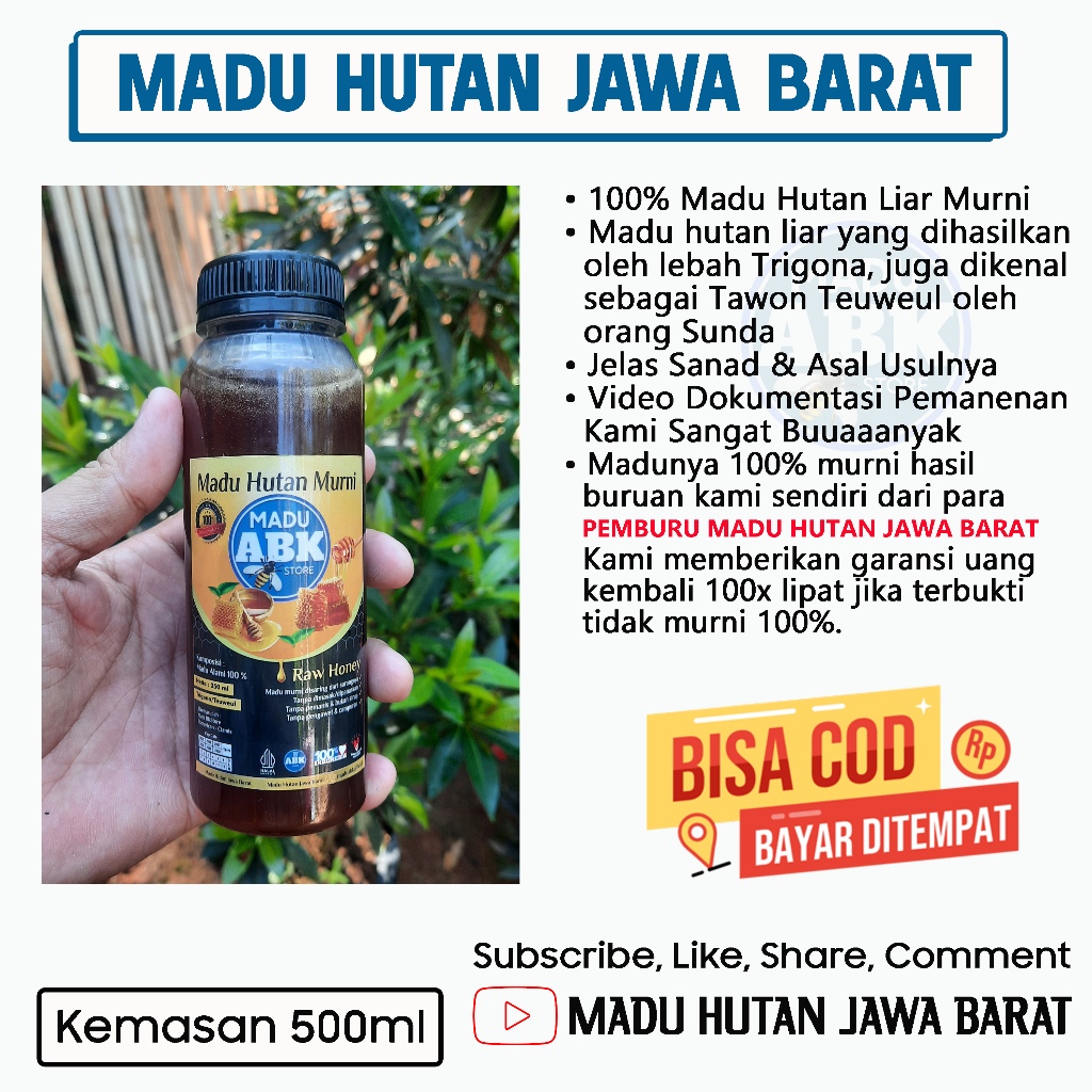Jual Madu Klanceng Trigona Hutan Liar Asli Murni 100% ( 250ml ) Tanpa ...