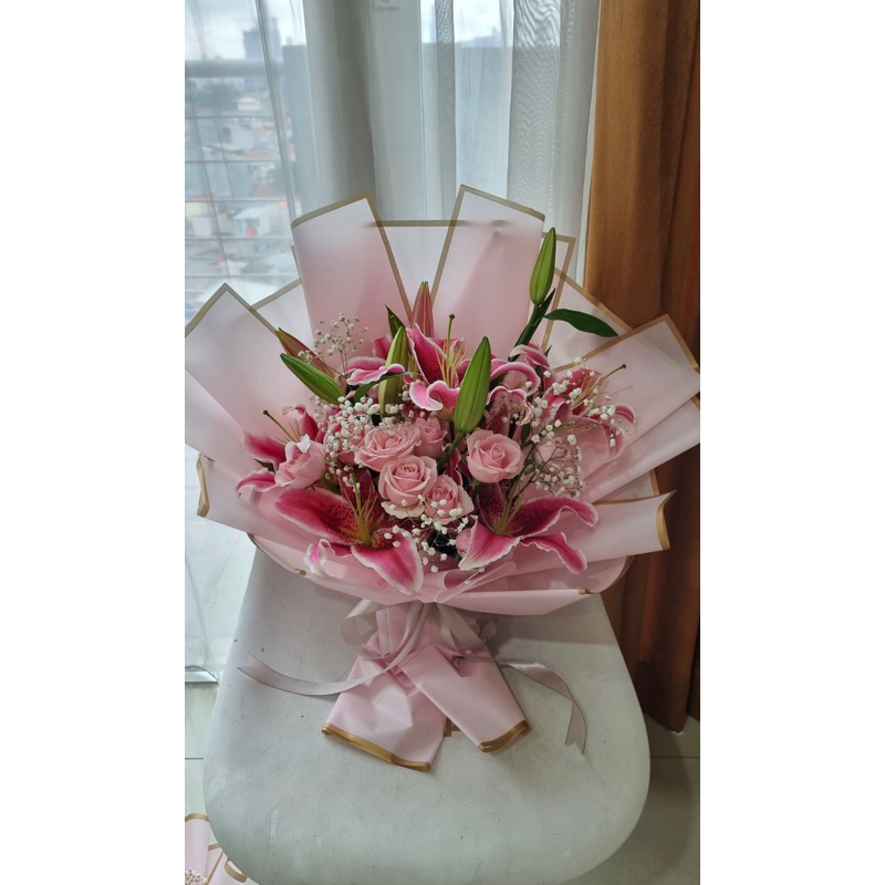 Jual The Hanna Florist - Pink Cha Cha Cha Flower ABlooming Bouquet ...