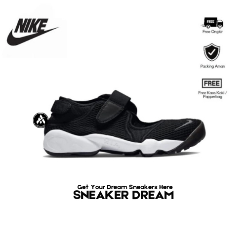 Jual Sepatu Sneakers Pria Wanita Nike Air Rift Black/White | Shopee ...
