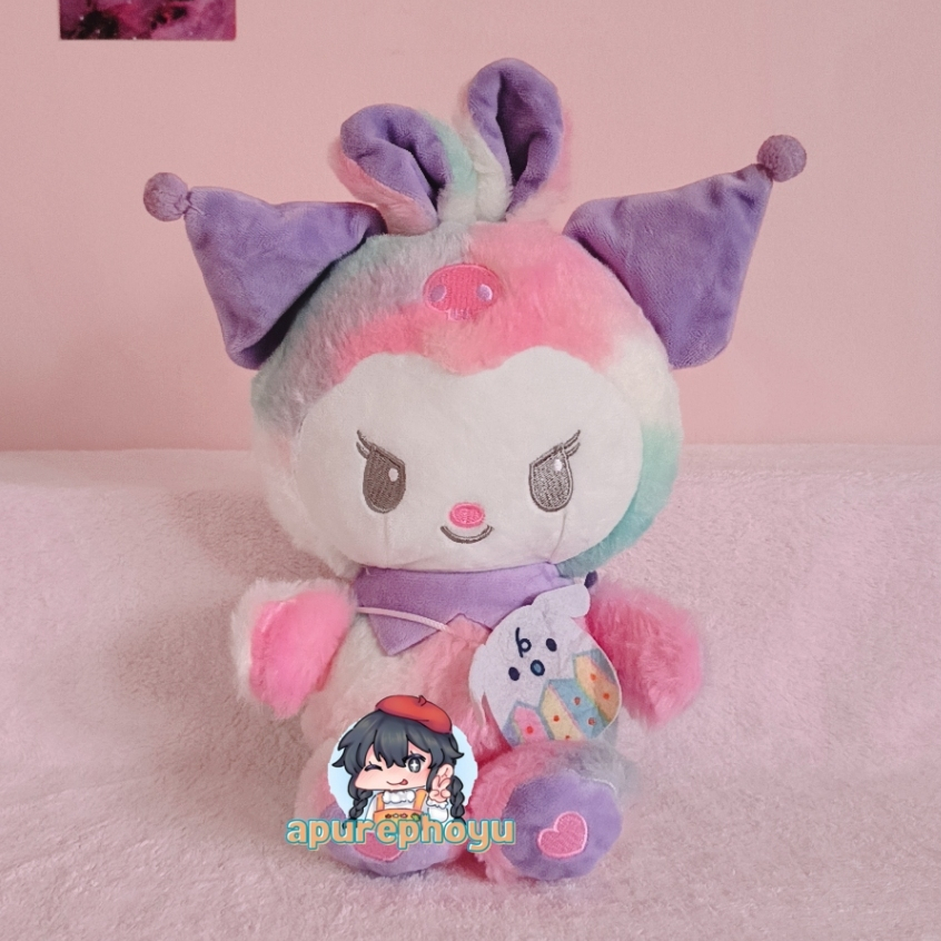 Jual Boneka Sanrio Kuromi Rainbow With Cinnamoroll Milky Bag Soft Fur ...