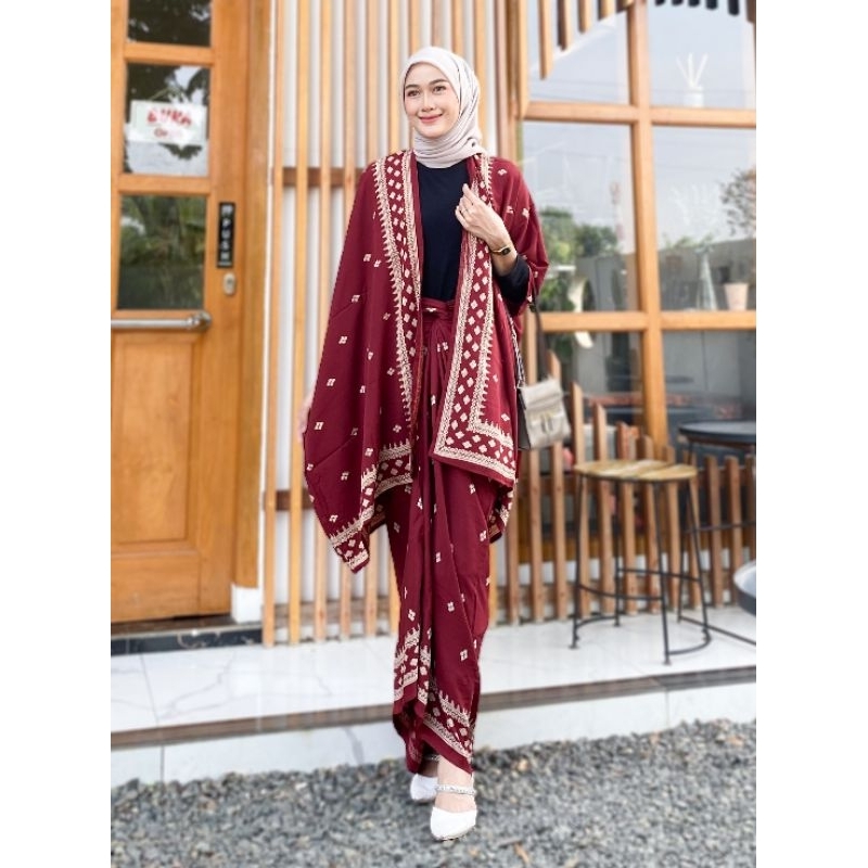Jual SET KEBAYA MODERN OUTFIT KONDANGAN SIMPEL ONE SET BATIK OUTER ROK ...