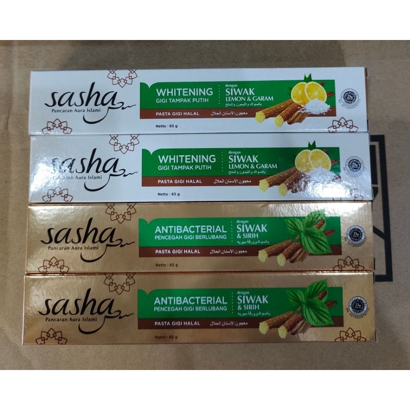 Jual ( COD ) sahsa pasta gigi herbal siwak 65g ada 2 varian daun sirih ...