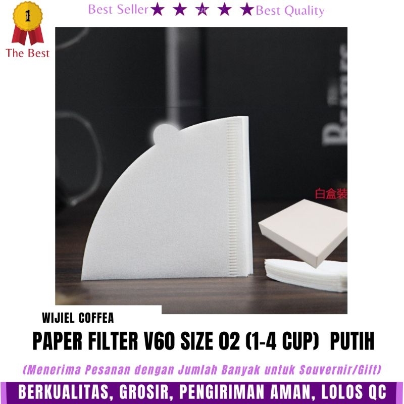 Jual PAPER FILTER V60 PUTIH SIZE 02 / 1-4 CUP / ISI 10PCS KERTAS ...