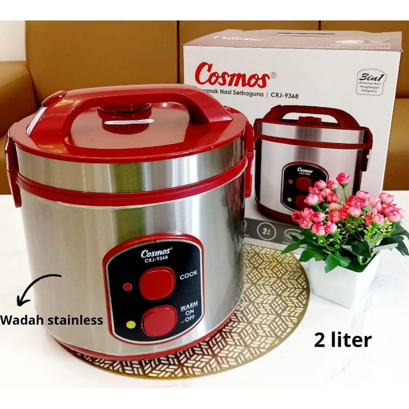 Jual Rice Cooker Magic Com Cosmos CRJ-9368 Stainless 3In1 Ukuran ...