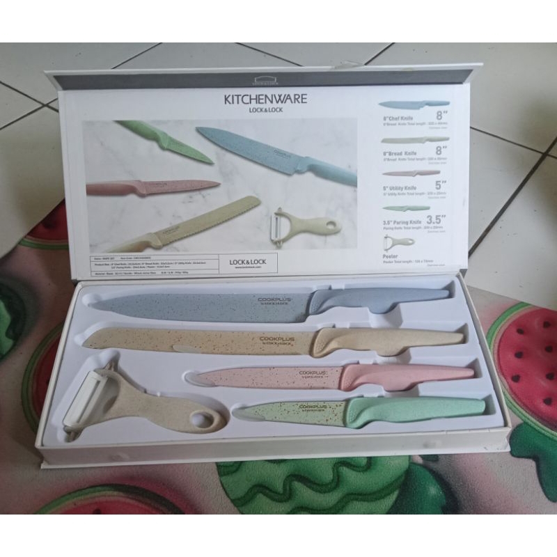 Jual pisau set/kitchen knife set merk lock&lock | Shopee Indonesia