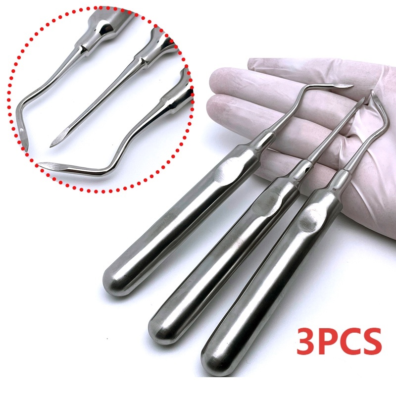 Jual 3Pcs Dental Tools Teeth Extraction Elevator Tooth Extracting ...