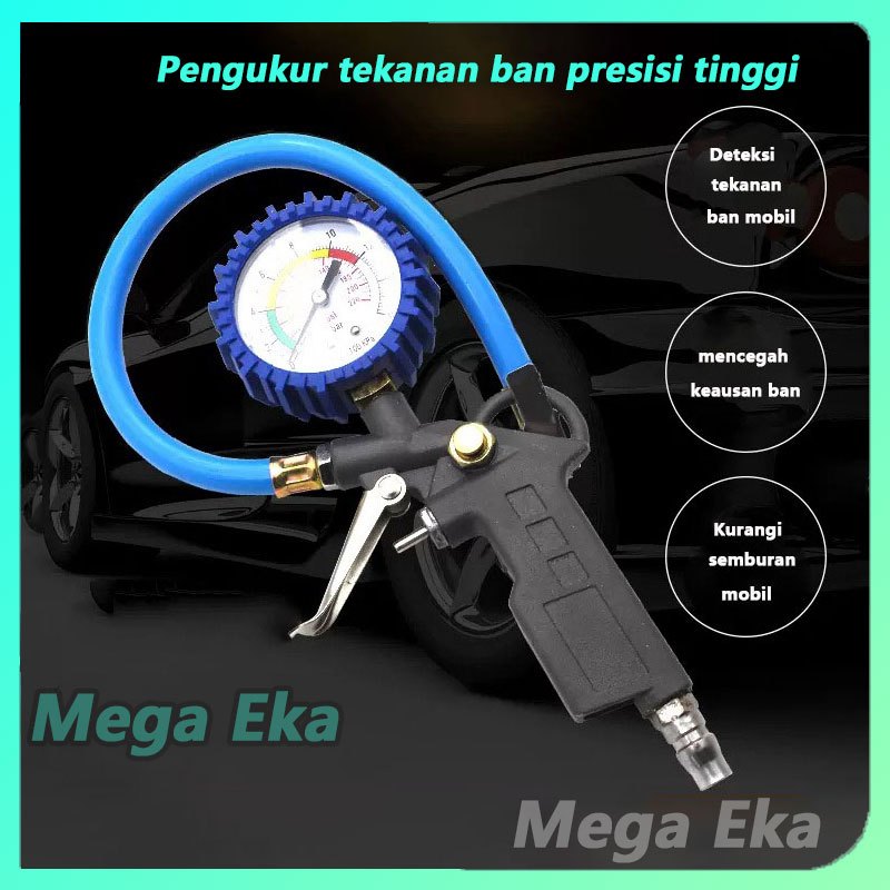 Jual Tire Inflator Air Pressure Gun Isi Ukur Tekanan Angin 3 in 1 Tire Gauge Kit Alat Pengisi ...