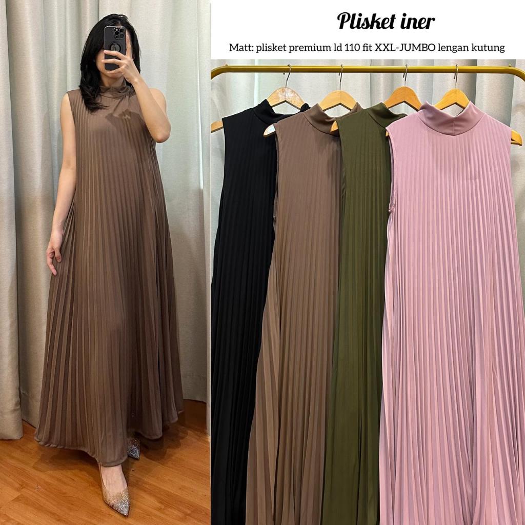 Jual Parisdivarious Iner Dress Bahan Plisket Premium Ld 110 Cm Pj 133 ...