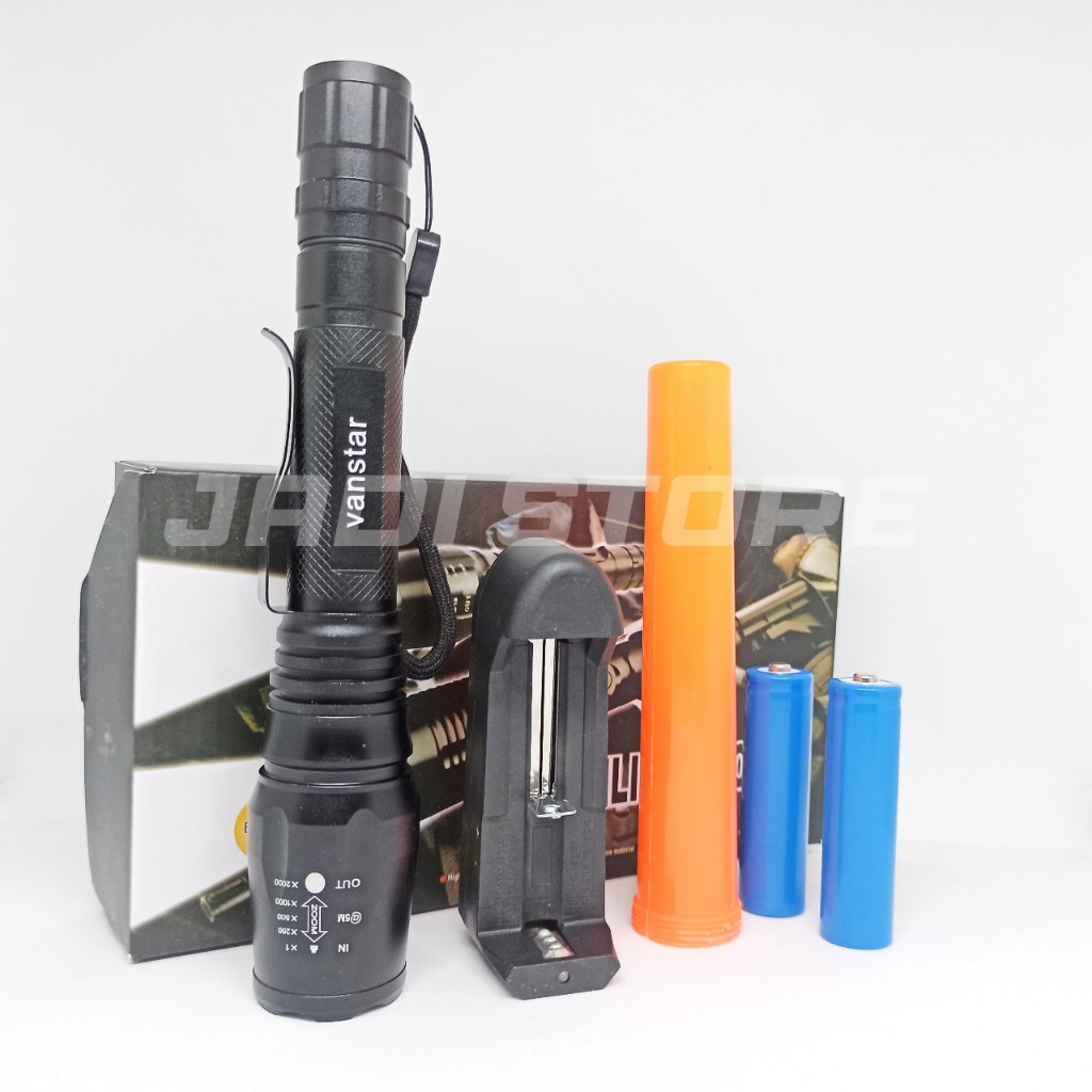 Jual Senter Swat Police 2 Baterai Led Cree XM-L T6 12000 LM 2 Batere Super Terang Senter Parkir ...