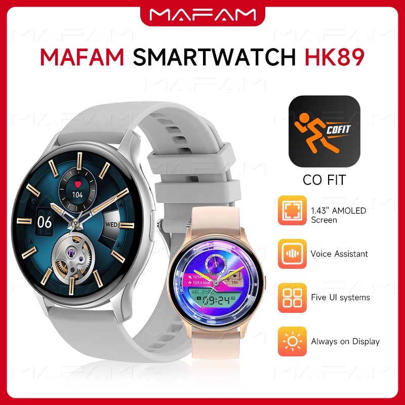 Jual MAFAM WATCH HK89 Smart Watch AMOLED Touch Screen NFC Waterproof Bluetooth Call support ...