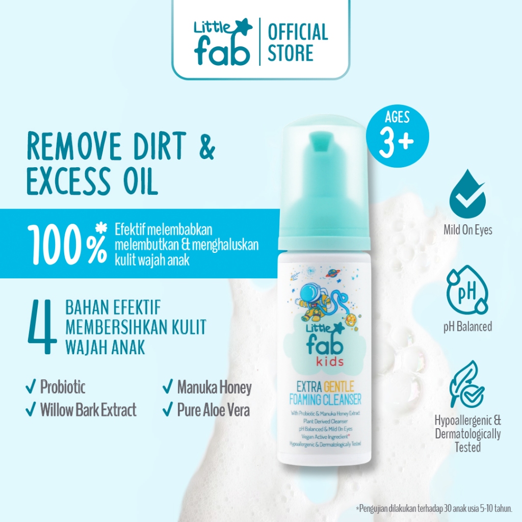 Jual Little Fab Kids - Extra Gentle Foaming Cleanser Boy 60ml ...