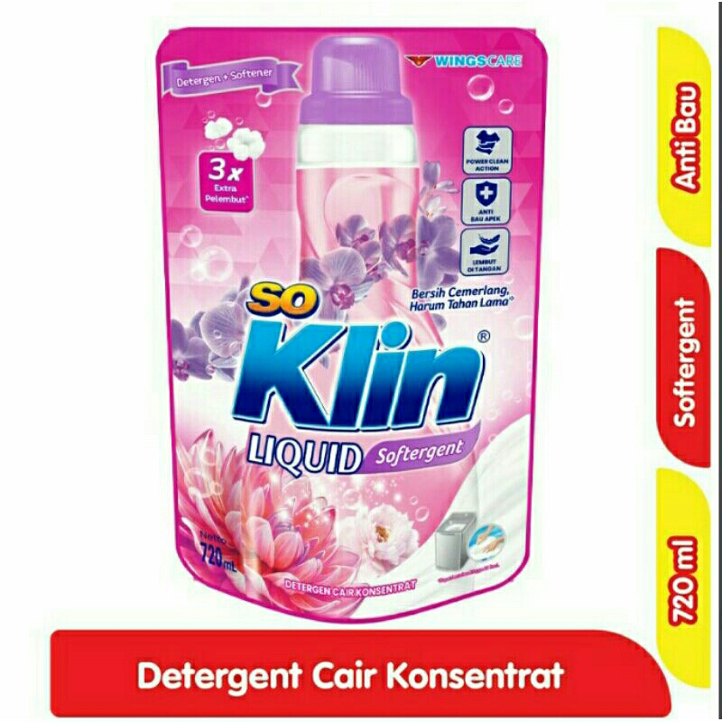 Jual Soklin liquit detergen cair + pelembut pakaian 700 ml | Shopee ...